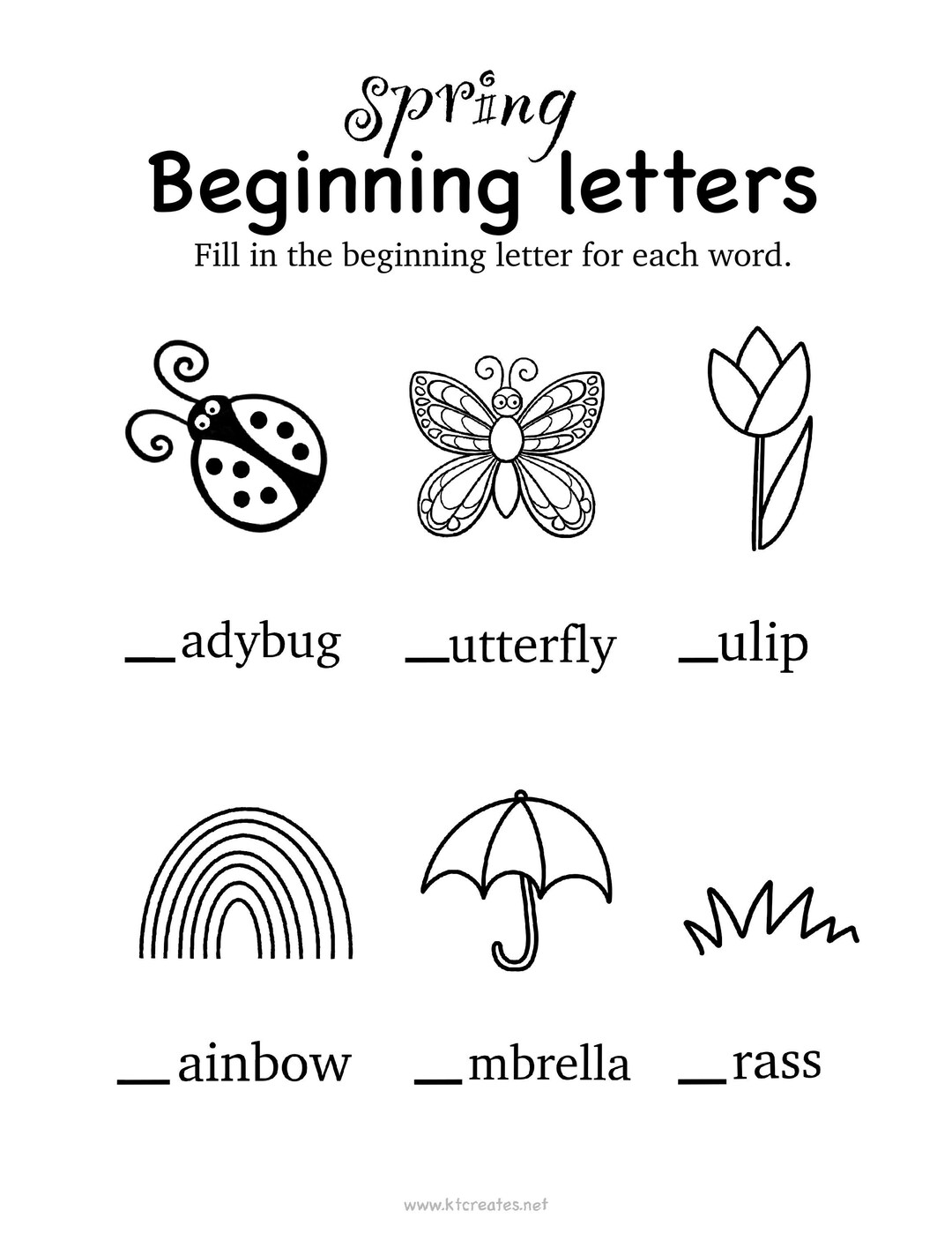 Spring- Beginning Letter Sounds - Etsy