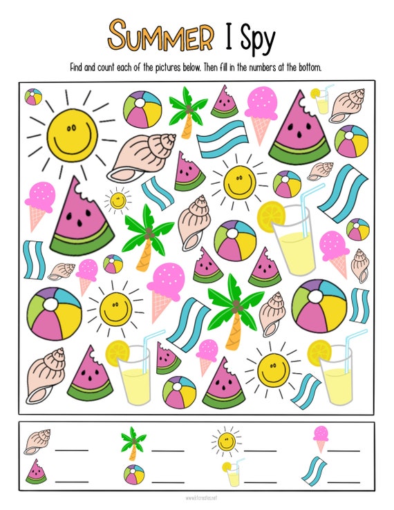 Summer I Spy Printable - Etsy
