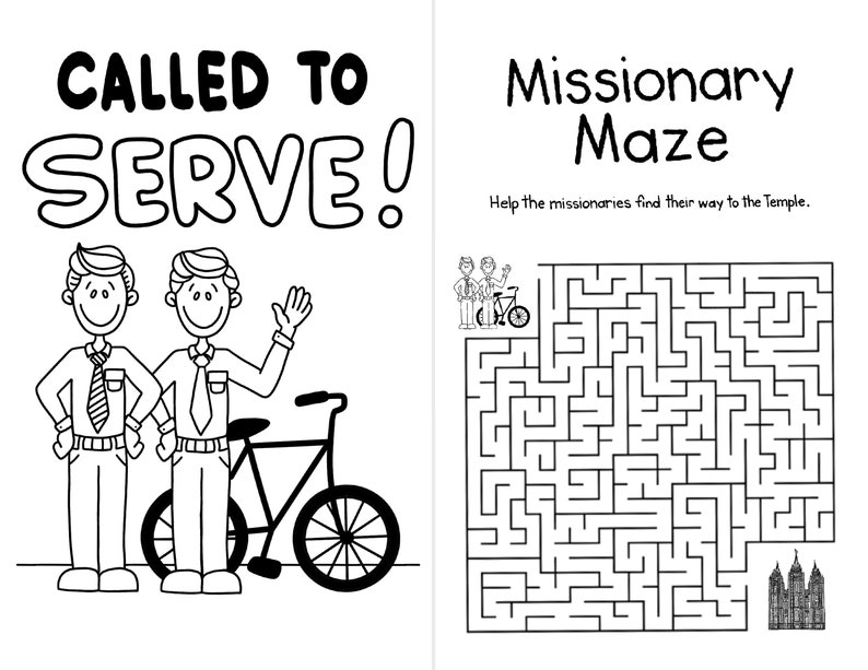 8.5x11 LDS Church Activity/coloring Pages/book- 20 Pages! - Etsy