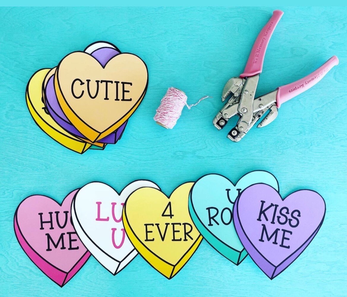 Valentine’s Day Printable Candy Heart Banner, Garland - Etsy