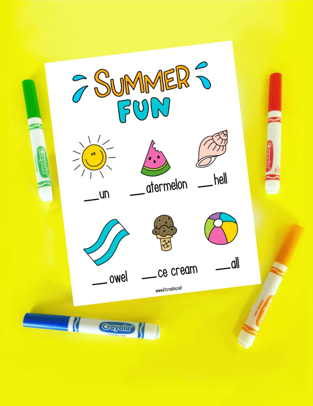 Summer Fun-beginning Sounds Activity Worksheet - Etsy