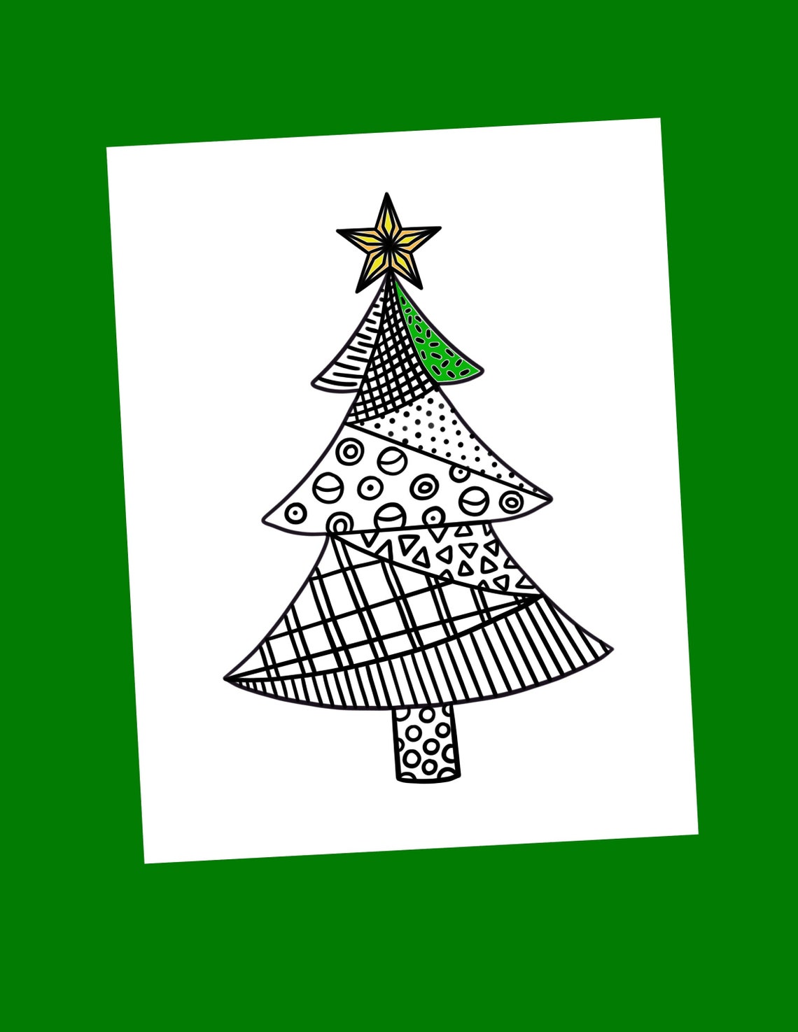 Christmas Tree Mandala Coloring Page - Etsy