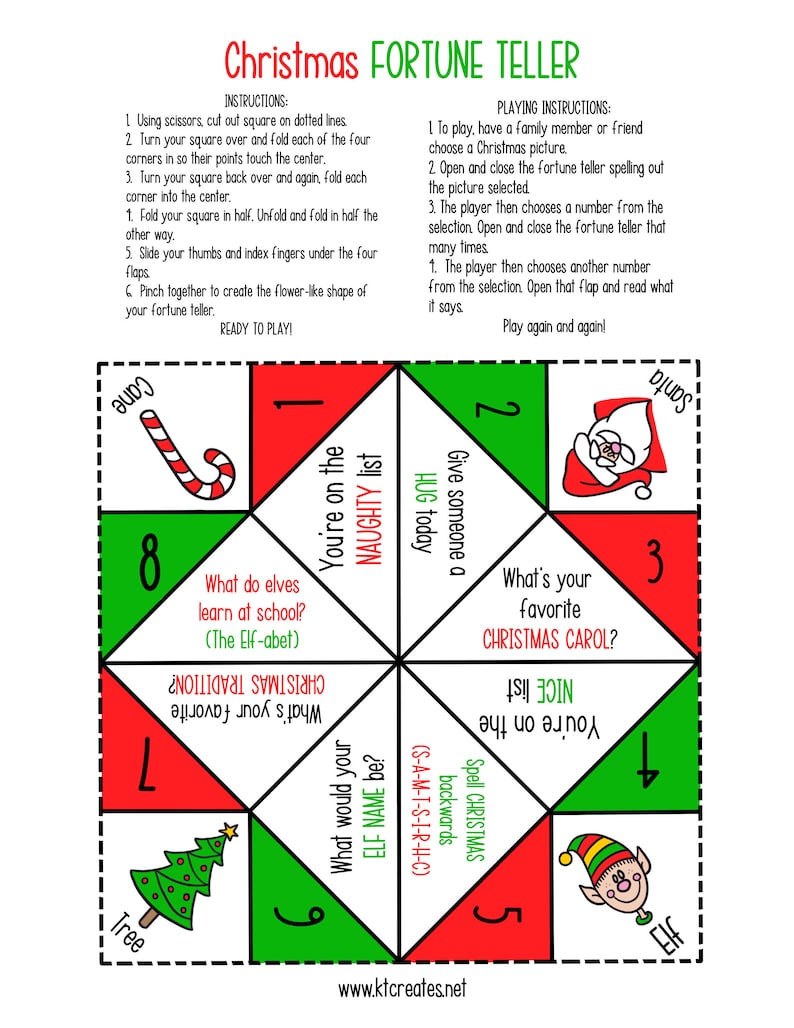 Christmas Fortune Teller - Etsy