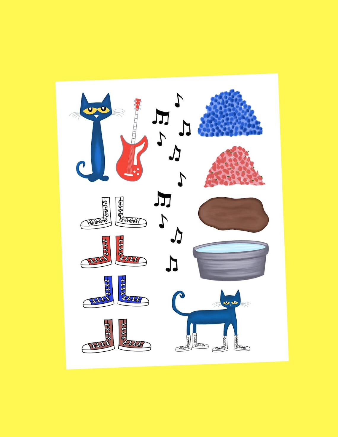 Pete the Cat- White Shoes, 12 Clipart Images - Etsy