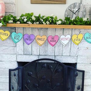Valentine’s Day Printable Candy Heart Banner, Garland - Etsy