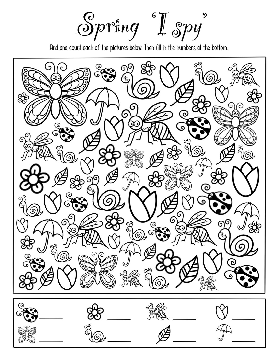 Spring Bundle-activities/worksheets-7 Pages! - Etsy