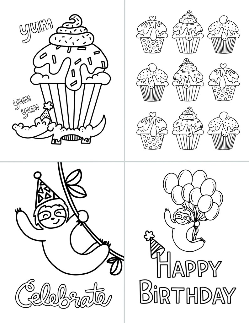 Mini customizable Coloring Book Party Favor party Animals - Etsy
