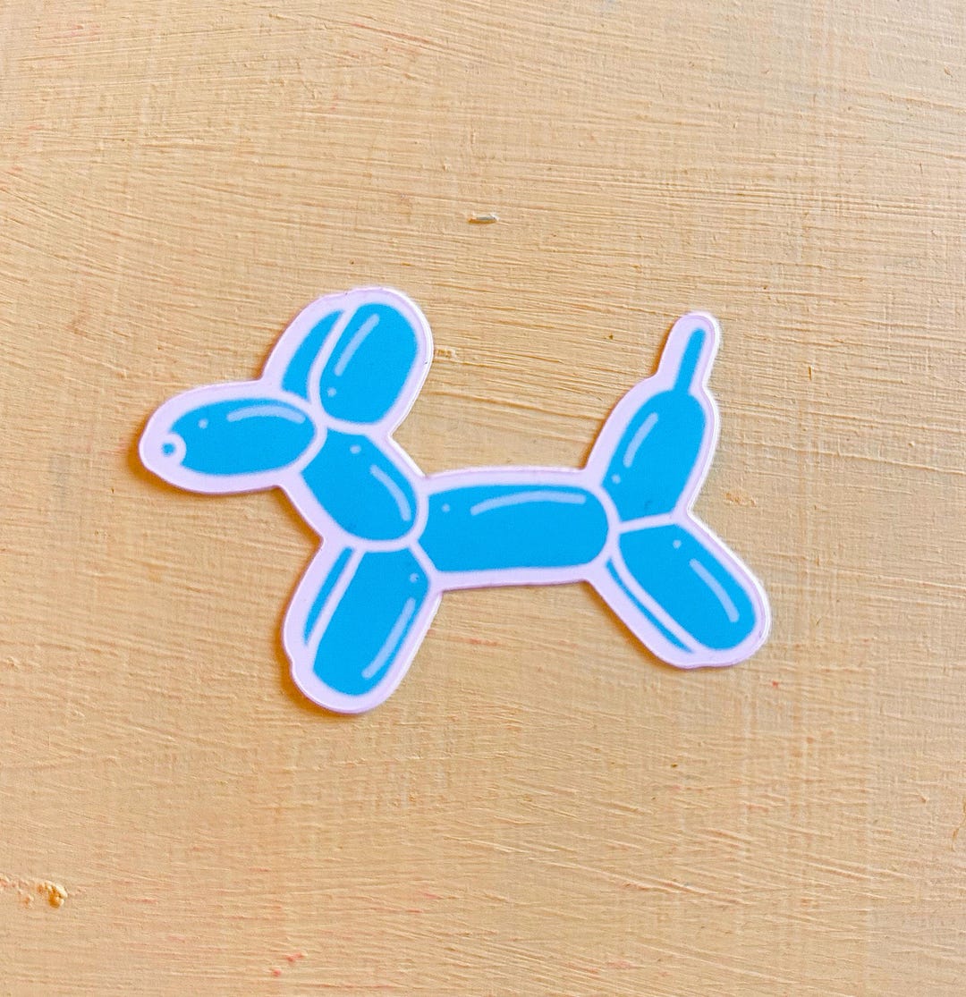 1.5” Glossy, Vinyl, Weatherproof, Balloon Dog Sticker - Etsy