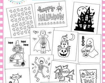 40 Kids Halloween Coloring Pages - Etsy