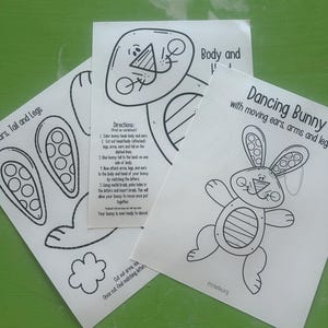 Movable Dancing Easter Bunny Printable Kids Craft Activity - Etsy
