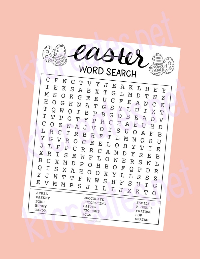 Easter/spring Word Search - Etsy