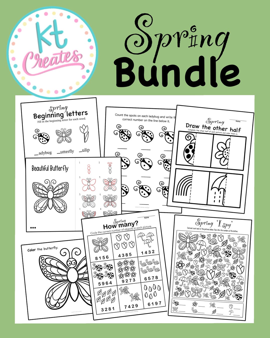 Spring Bundle-activities/worksheets-7 Pages! - Etsy