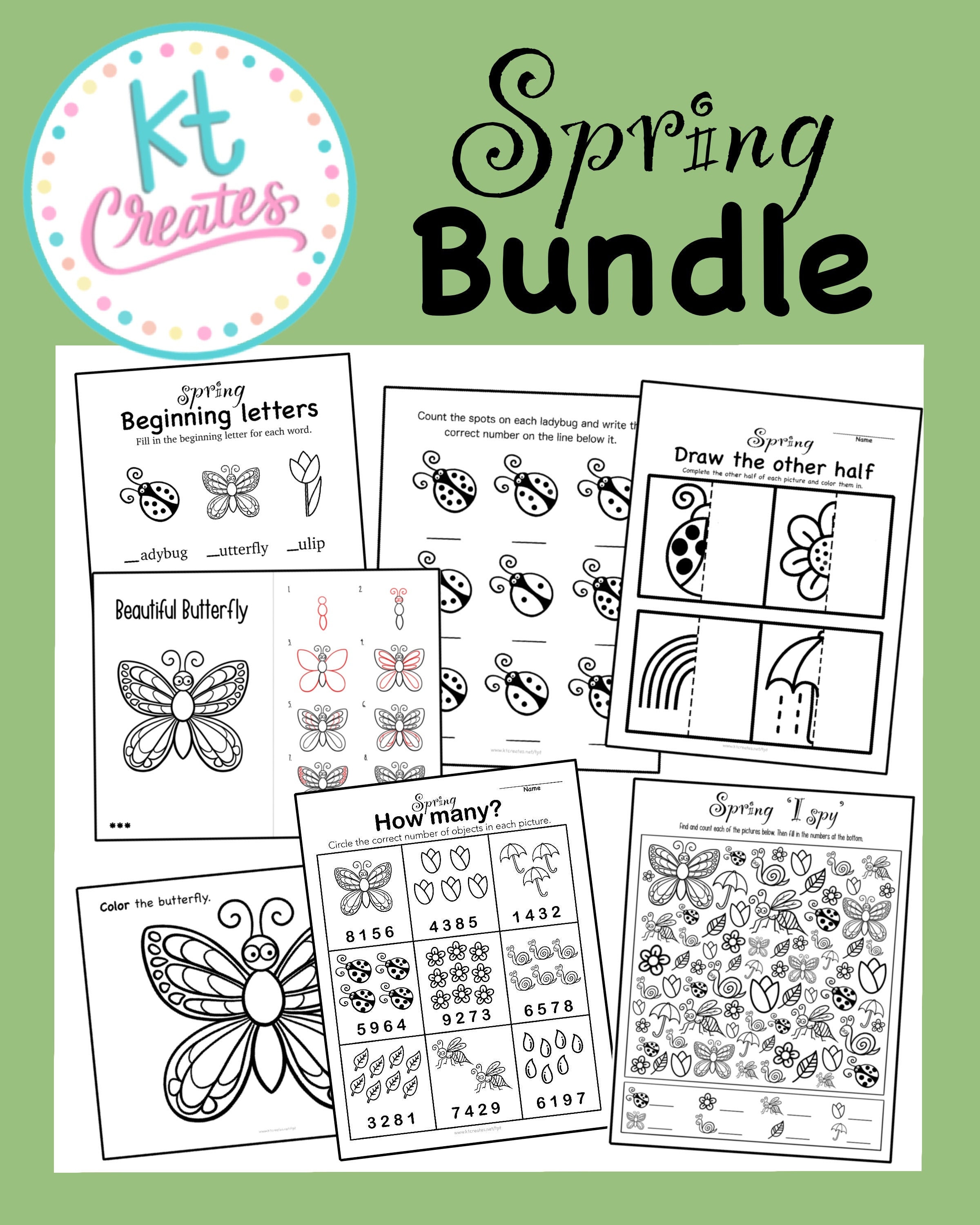 Spring Bundle-activities/worksheets-7 Pages! - Etsy