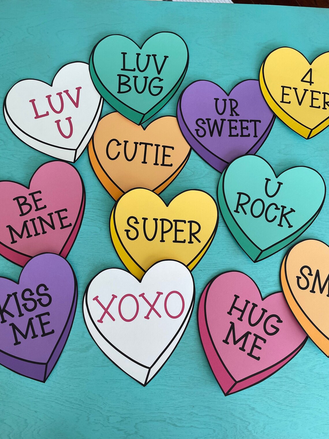 Valentine’s Day Printable Candy Heart Banner, Garland - Etsy