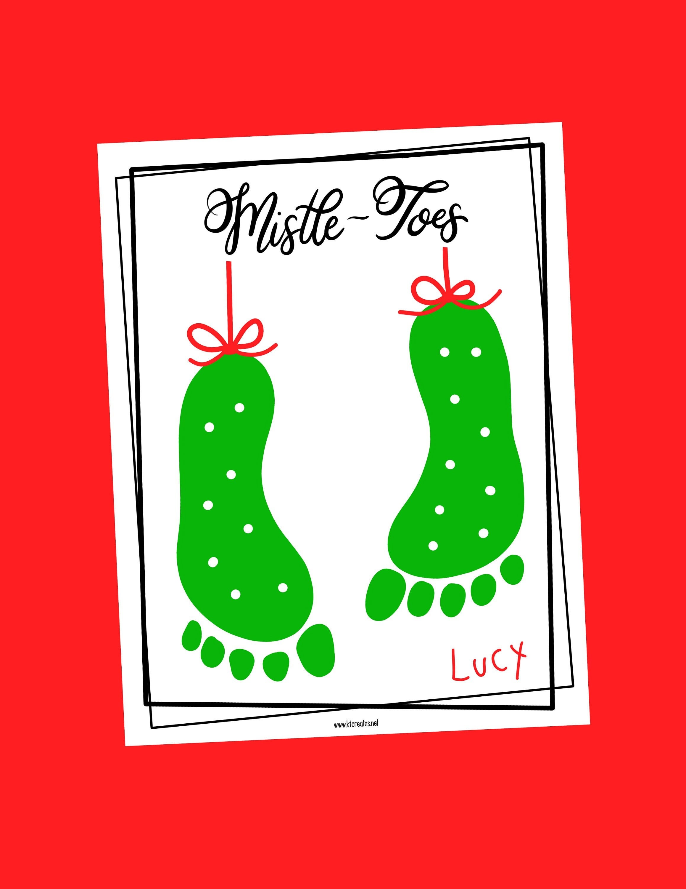 Kid Mistle ‘toes’ Christmas Craft Activity Keepsake - Etsy