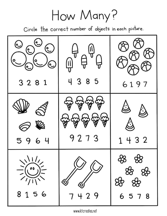 Summer Counting Objects Printable Activity/downloadable - Etsy Canada