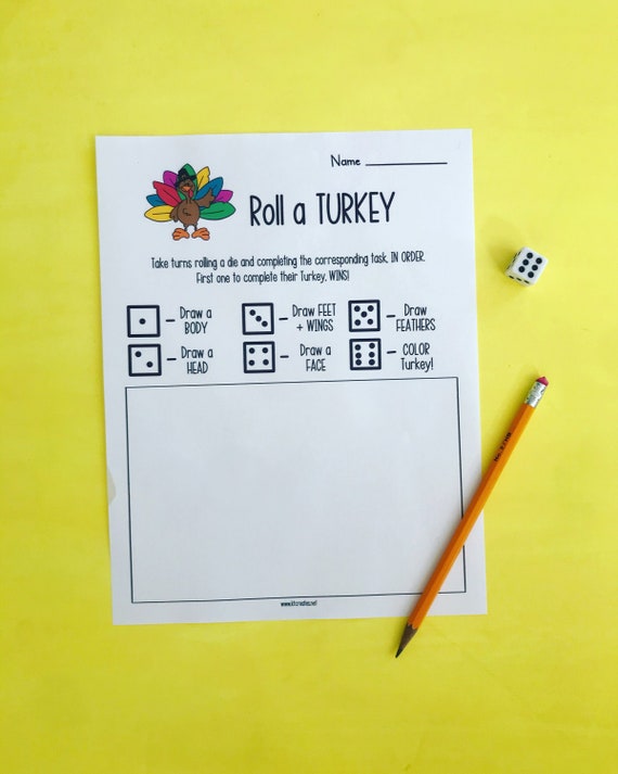 Roll a Turkey Thanksgiving Dice Game | Etsy