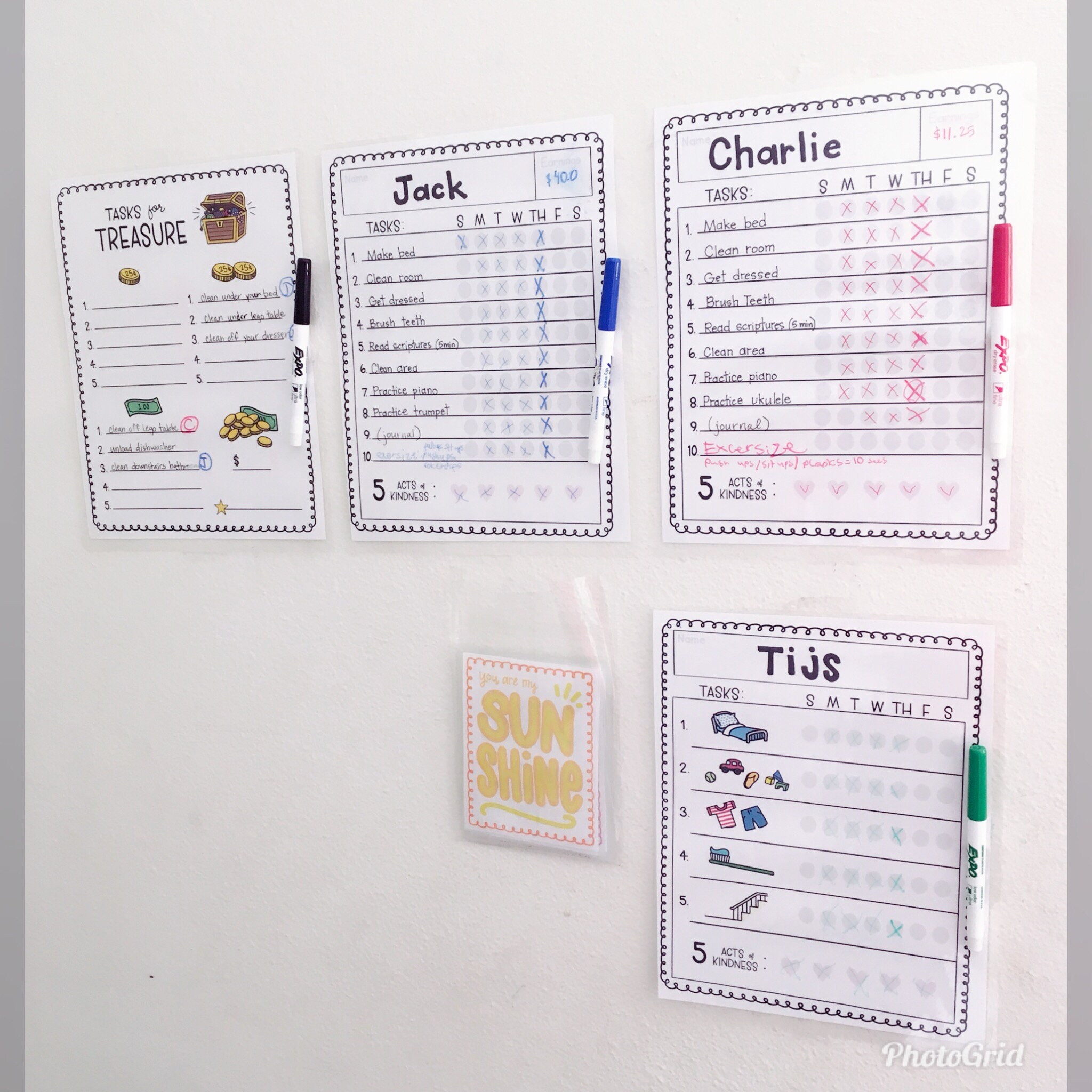 Kid Summer Charts Bundle- Reward, Tasks, Treasure Tasks, Positive Cards ...
