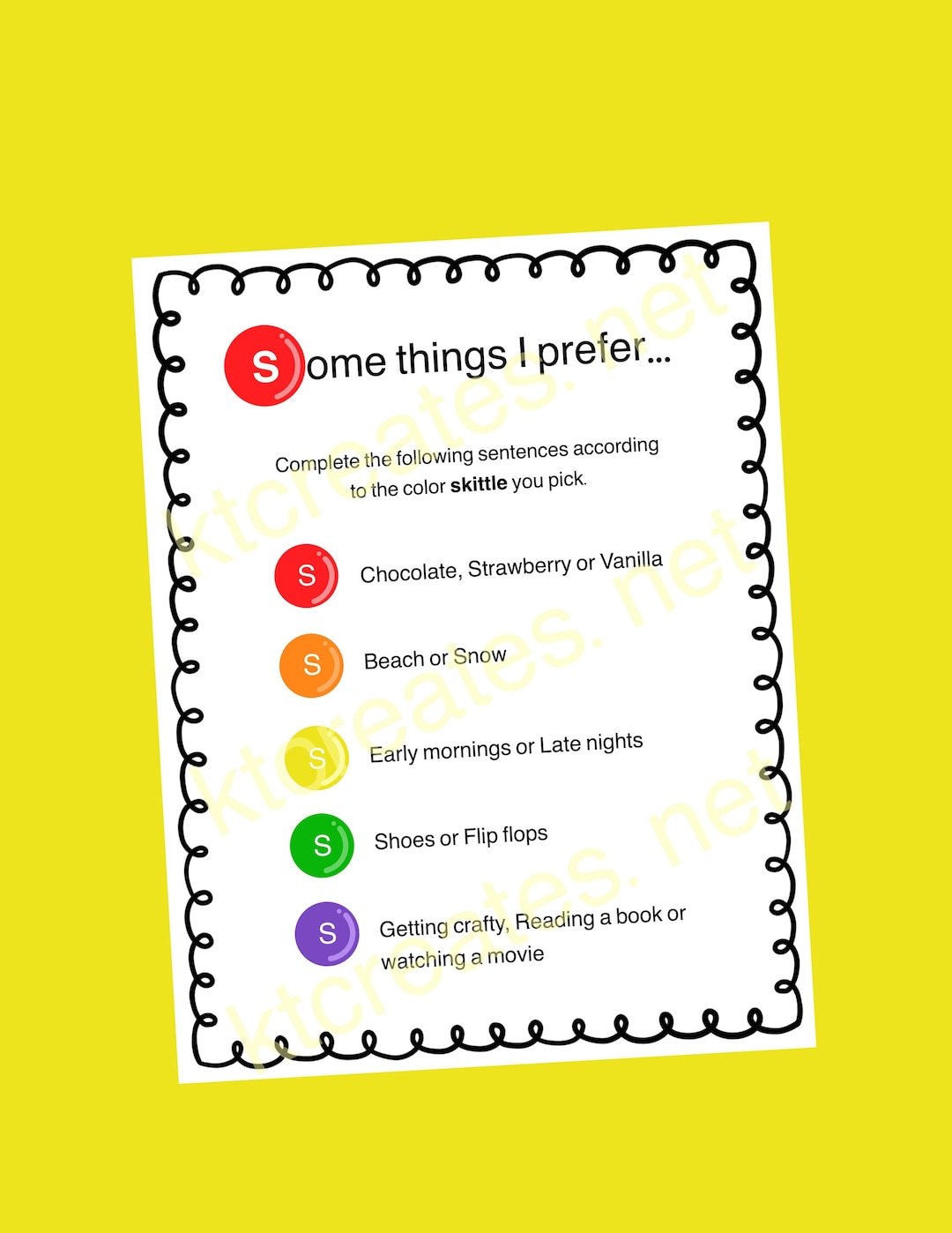 Skittles Get to Know You Game: Ice Breaker, Team Building (printable ...