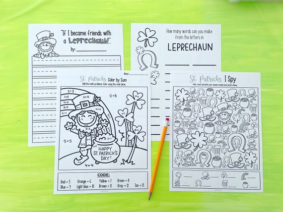 Hojas De Trabajo Para El Día De San Patricio Trazo Y Color. Página