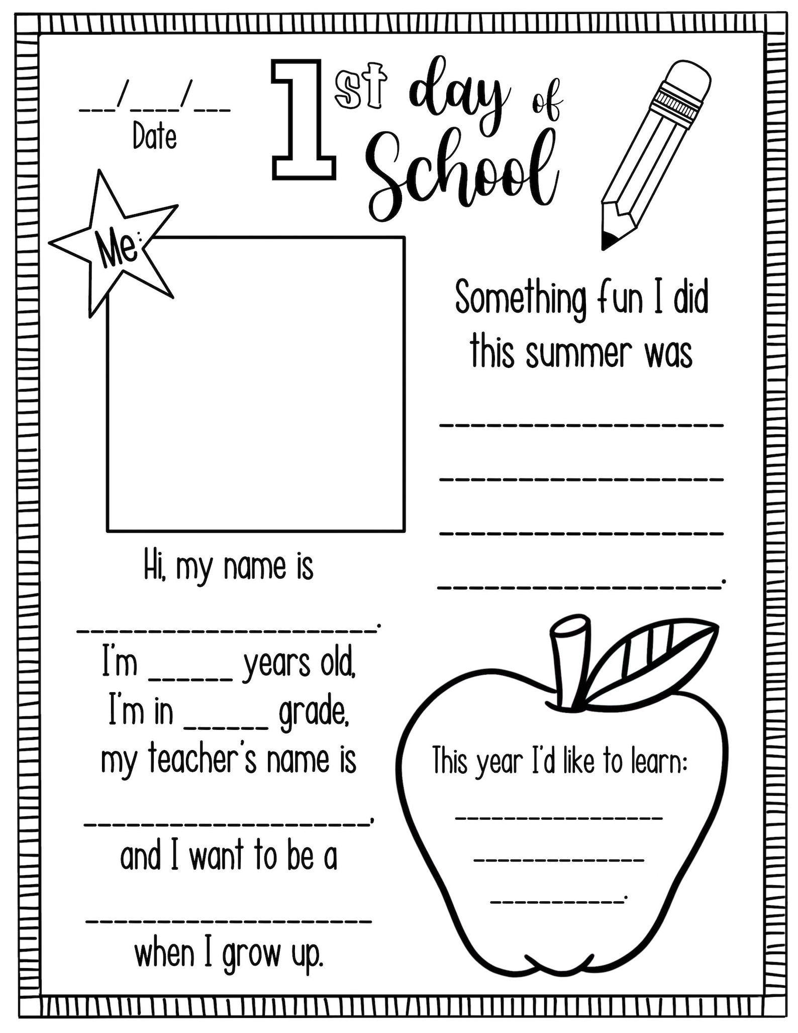 Back to School Questionnaire - Etsy