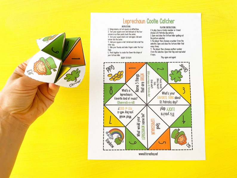 St Patricks Day Cootie Catcher/fortune Teller - Etsy