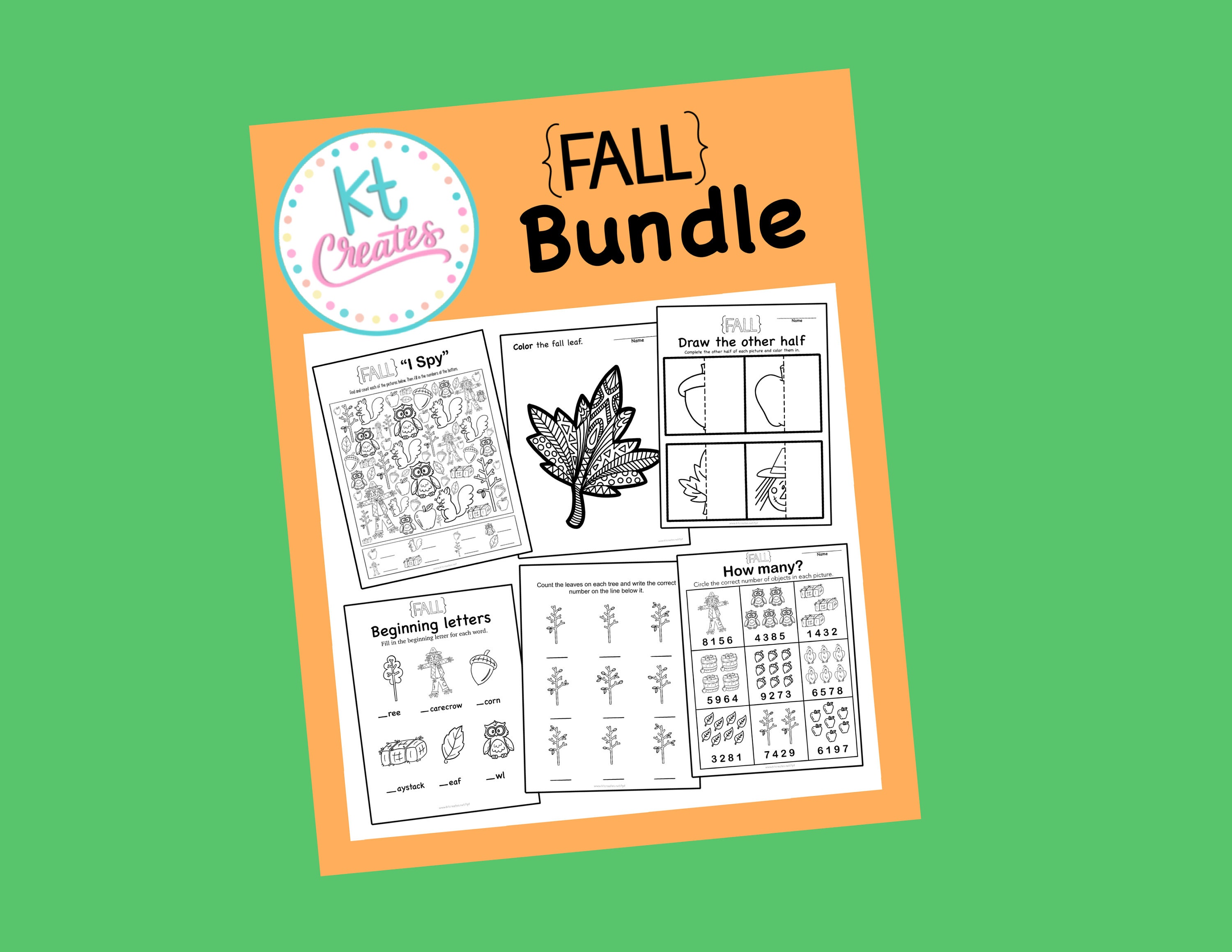 Fall/thanksgiving Worksheets/activity Page Bundle - Etsy