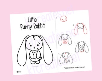 How to Draw a Bunny Easy for Kids, Drawing Easter Step by Step, How to ...