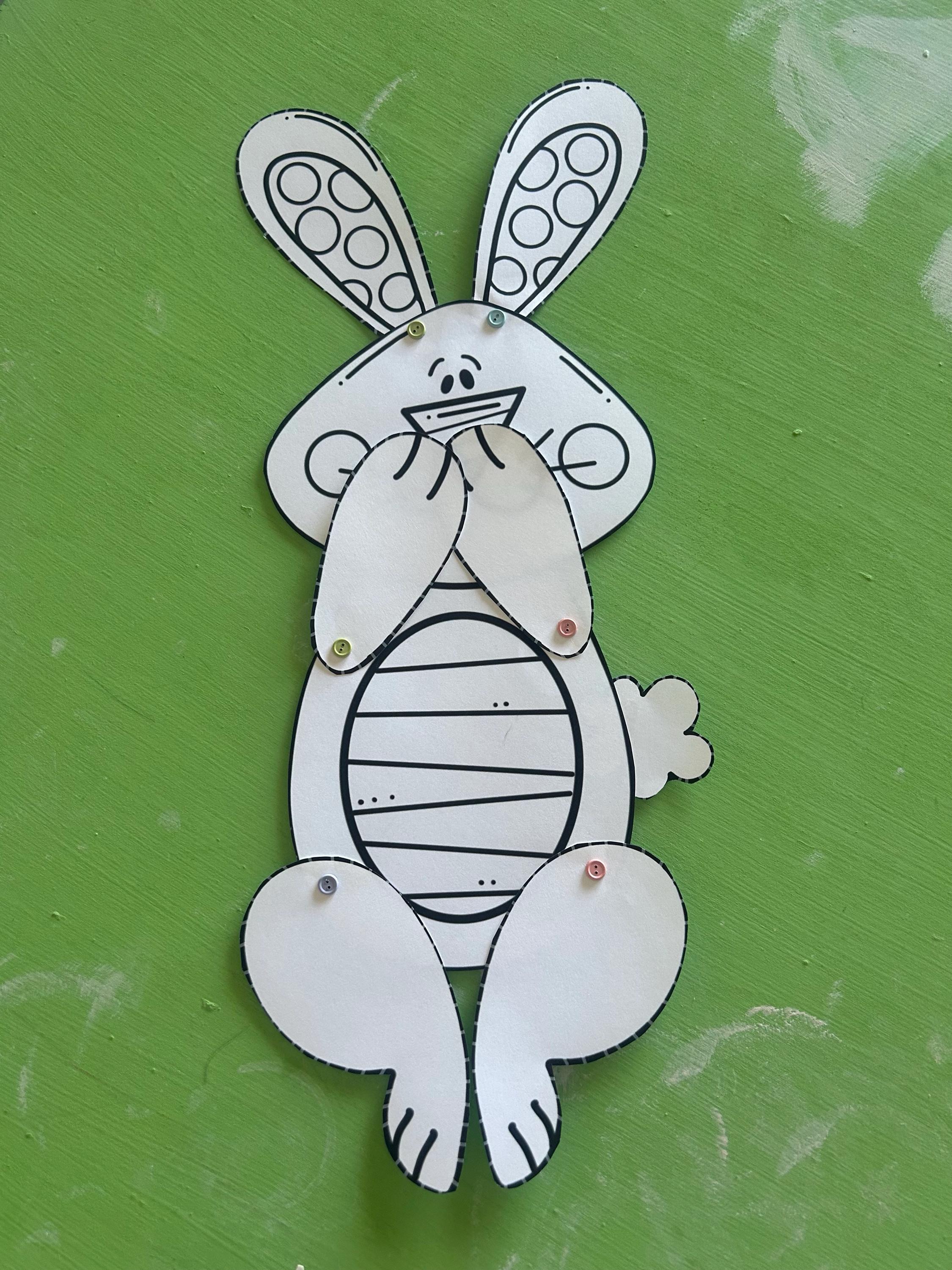 Movable Dancing Easter Bunny Printable Kids Craft Activity - Etsy
