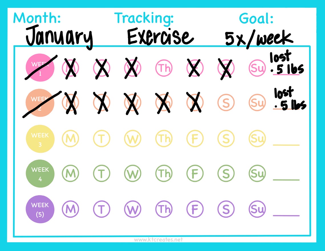 Monthly Tracker Chart - Etsy