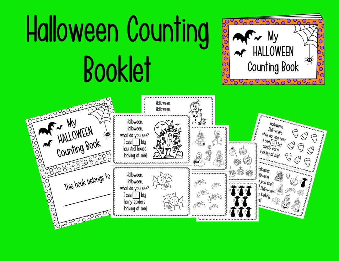 Halloween Counting Coloring Booklet Numbers 1-10 Activity - Etsy