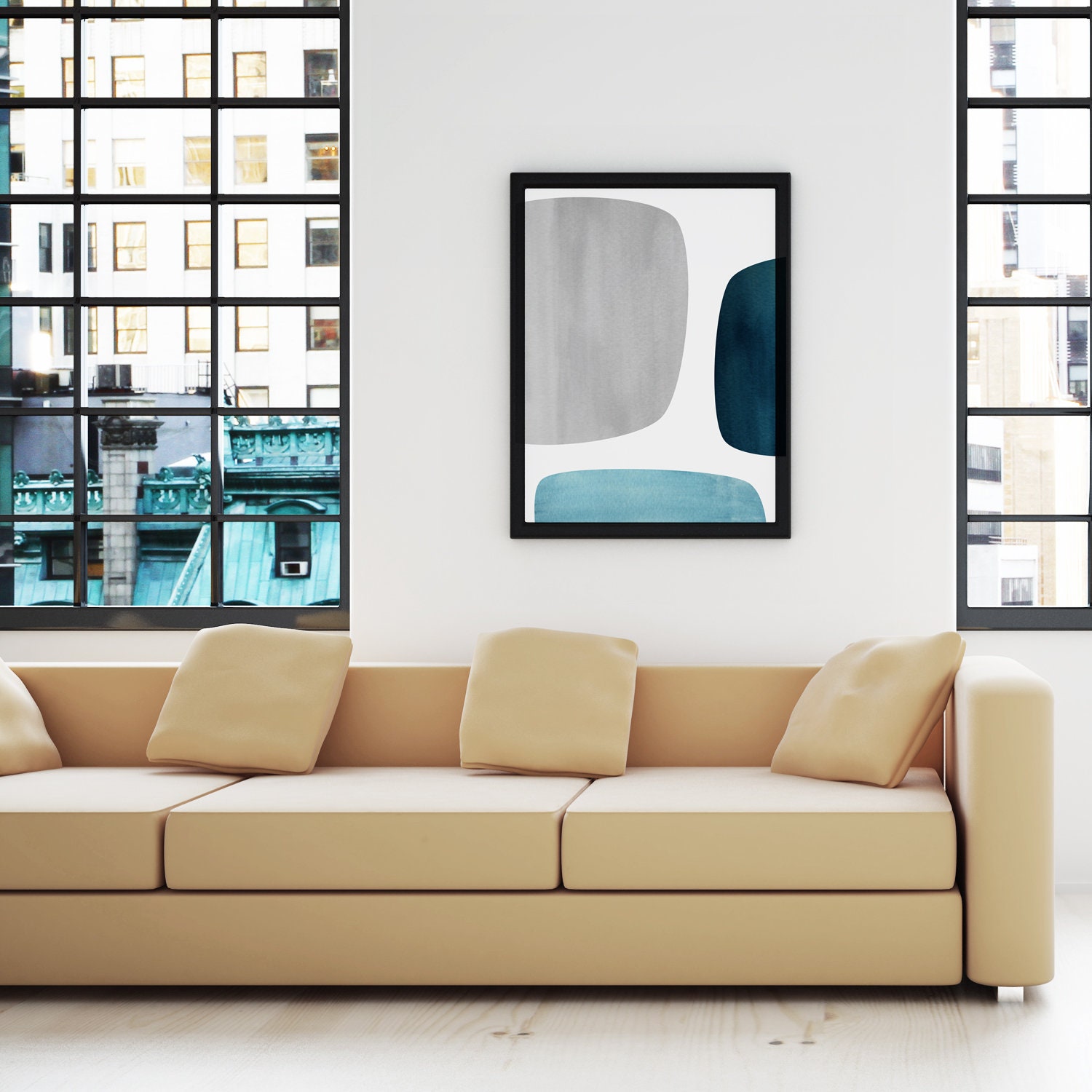 Abstract Blue Art Geometric Art Printable Wall Art Minimal | Etsy