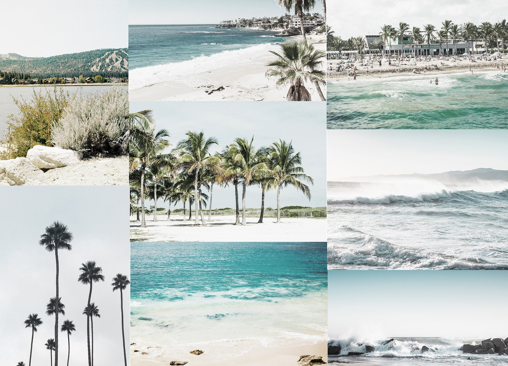 Coastal Collage Kit 5x7 Pastel Beach Collage Kit Instant - Etsy