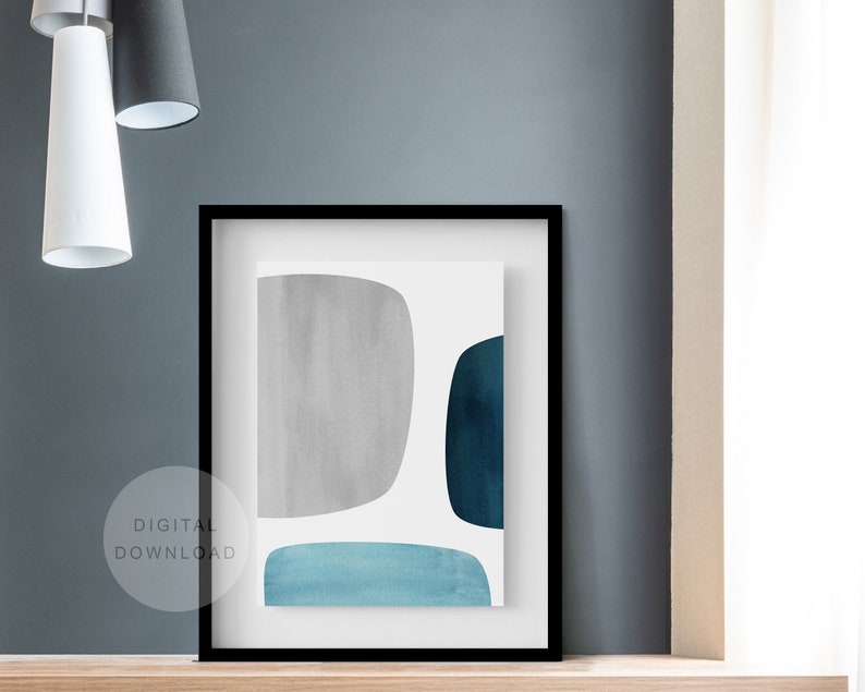 Abstract Blue Art Geometric Art Printable Wall Art Minimal - Etsy