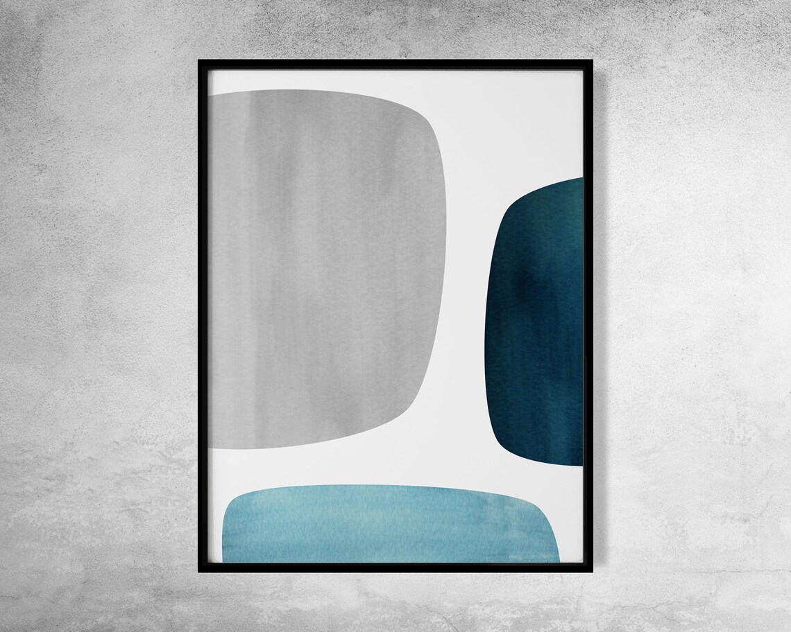 Abstract Blue Art Geometric Art Printable Wall Art Minimal | Etsy