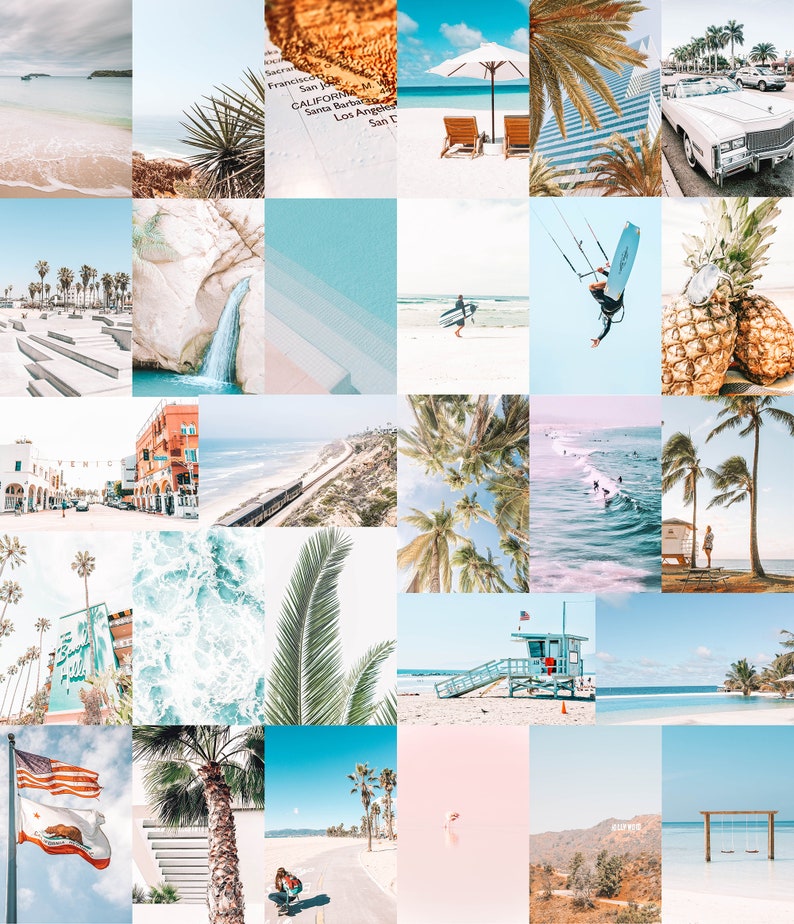 California Coast Collage Kit Beach Collage Kit Instant | Etsy