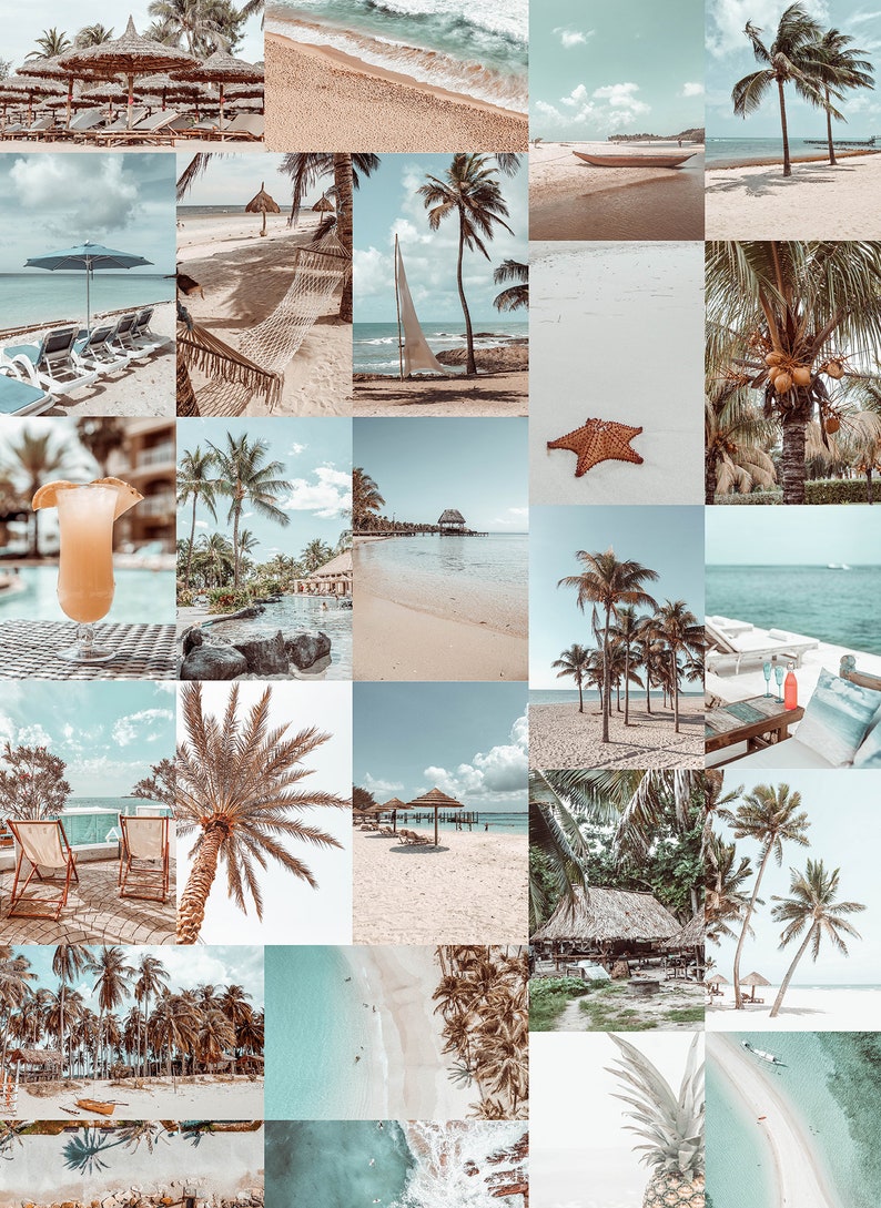 Tropical Beach Collage Kit Coastal Collage Kit Aesthetic | Etsy