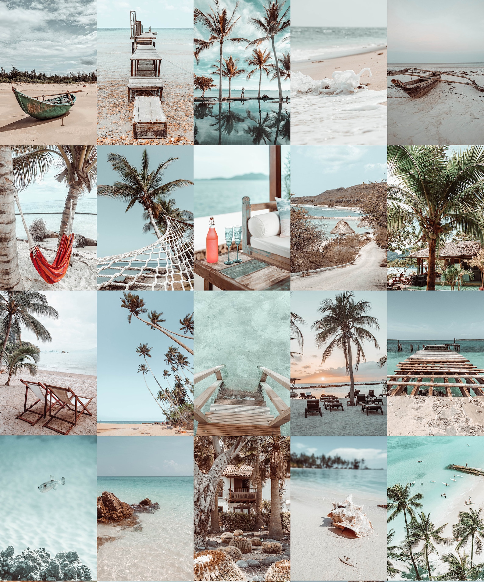 Tropical Beach Collage Kit Coastal Collage Kit Aesthetic - Etsy Sweden
