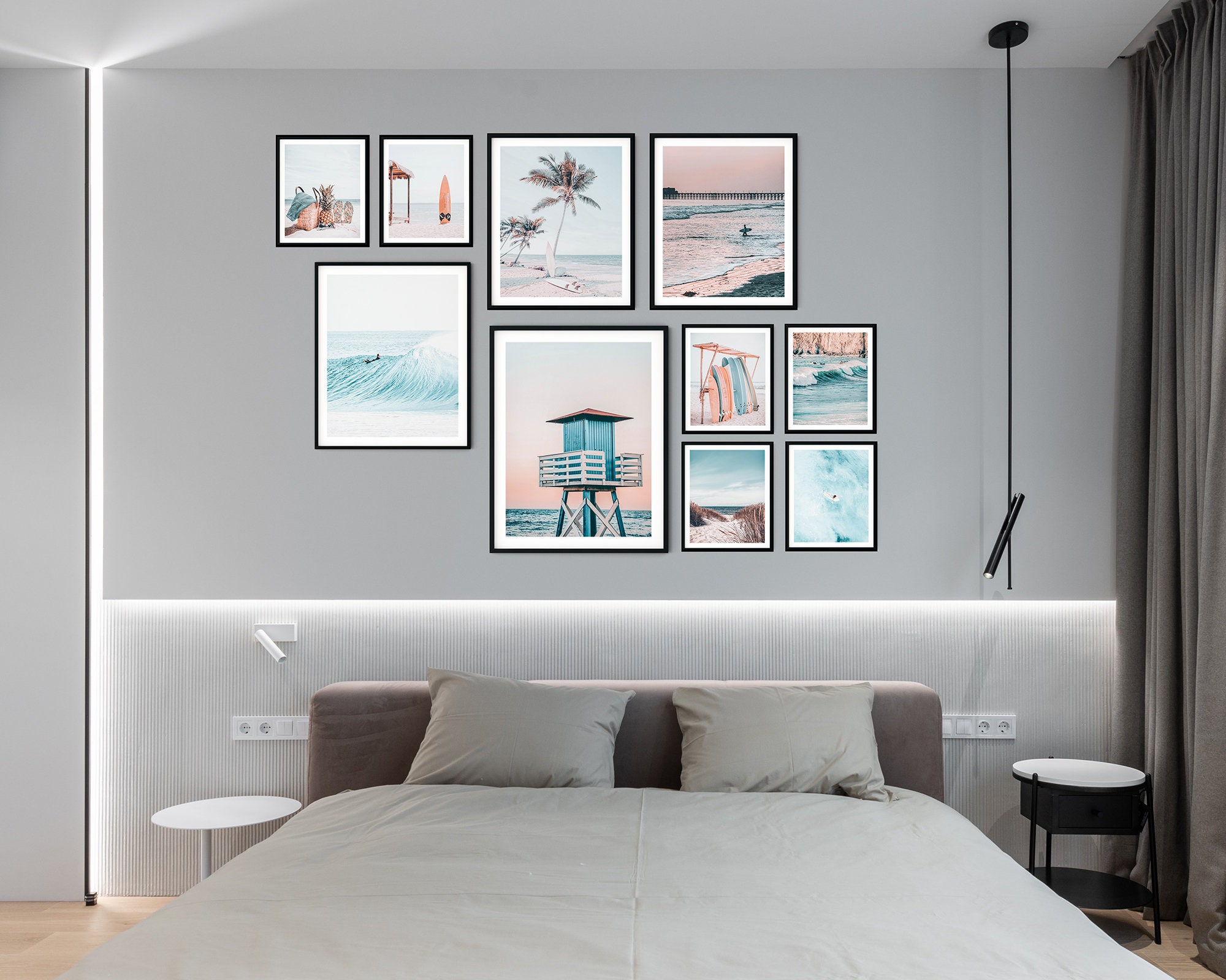 Large Beach Wall Set DIGITALT DOWNLOAD Surf Ocean Coastal | Etsy