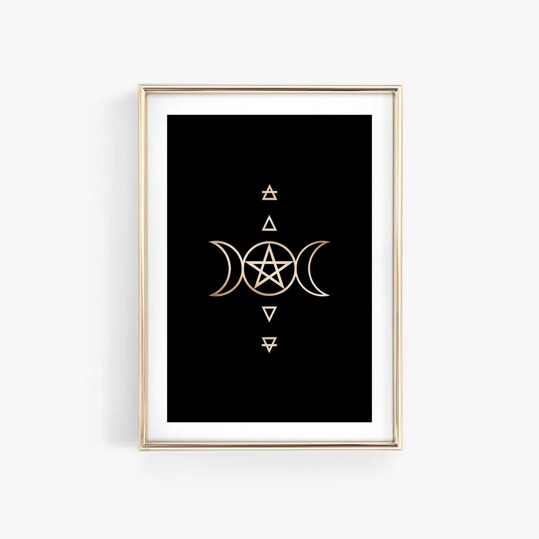 Triple Goddess Wiccan Printable Wall Art: Ancient Symbols Pagan Art ...