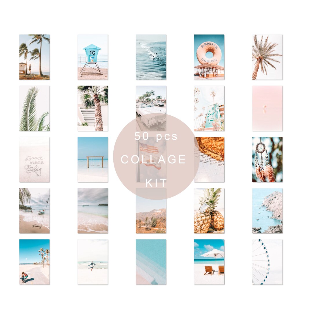 California Coast Collage Kit, Beach Collage Kit, Instant Download ...