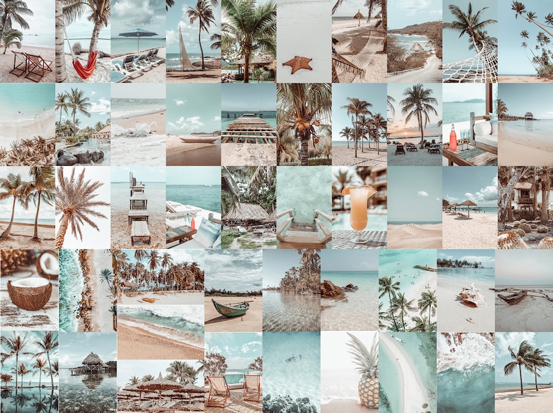 Tropical Beach Collage Kit Coastal Collage Kit Aesthetic | Etsy