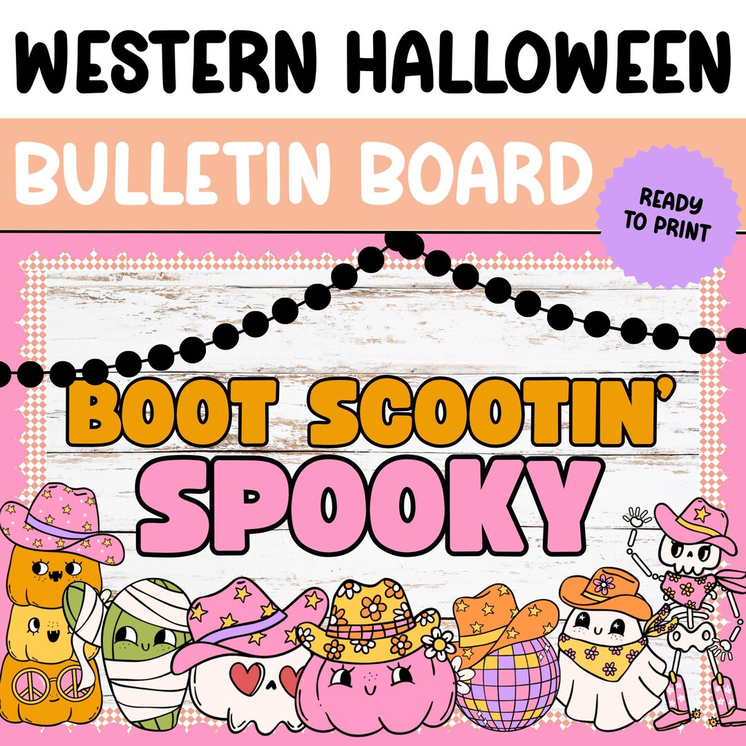 Howdy Halloween Bulletin Board Kit | Boot Scootin' Spooky | Cowboy ...