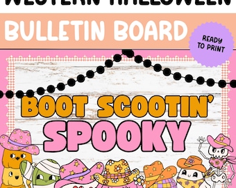 Howdy Halloween Bulletin Board Kit | Boot Scootin' Spooky | Cowboy ...