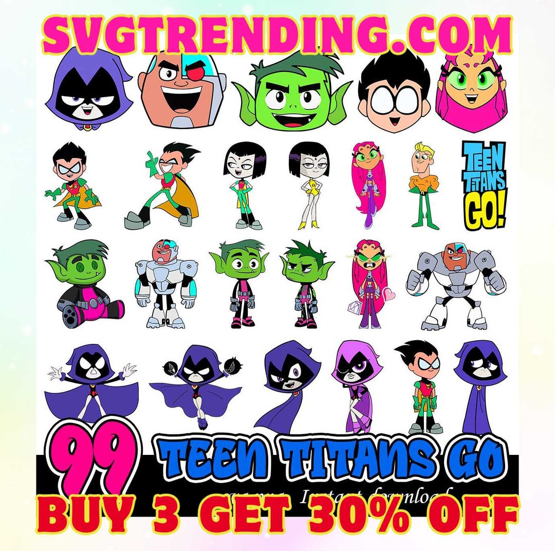 Teen Titans Go SVG Bundle, Teen Titans Go Png Bundle, Teen Titans Go ...