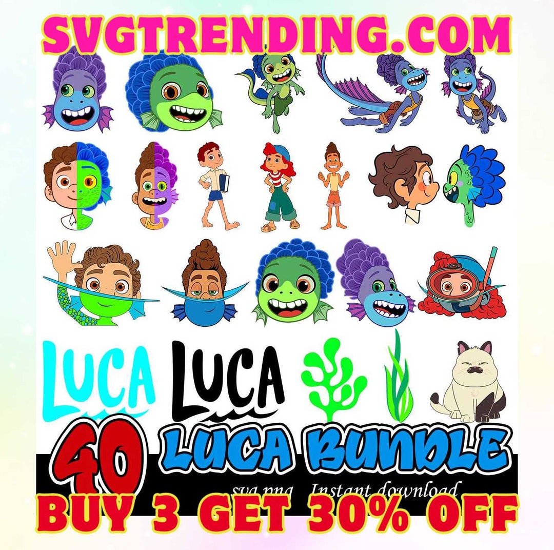 Luca SVG, Luca PNG, Luca Clipart Bundle, Luca Cricut Shirt, Luca Cake ...