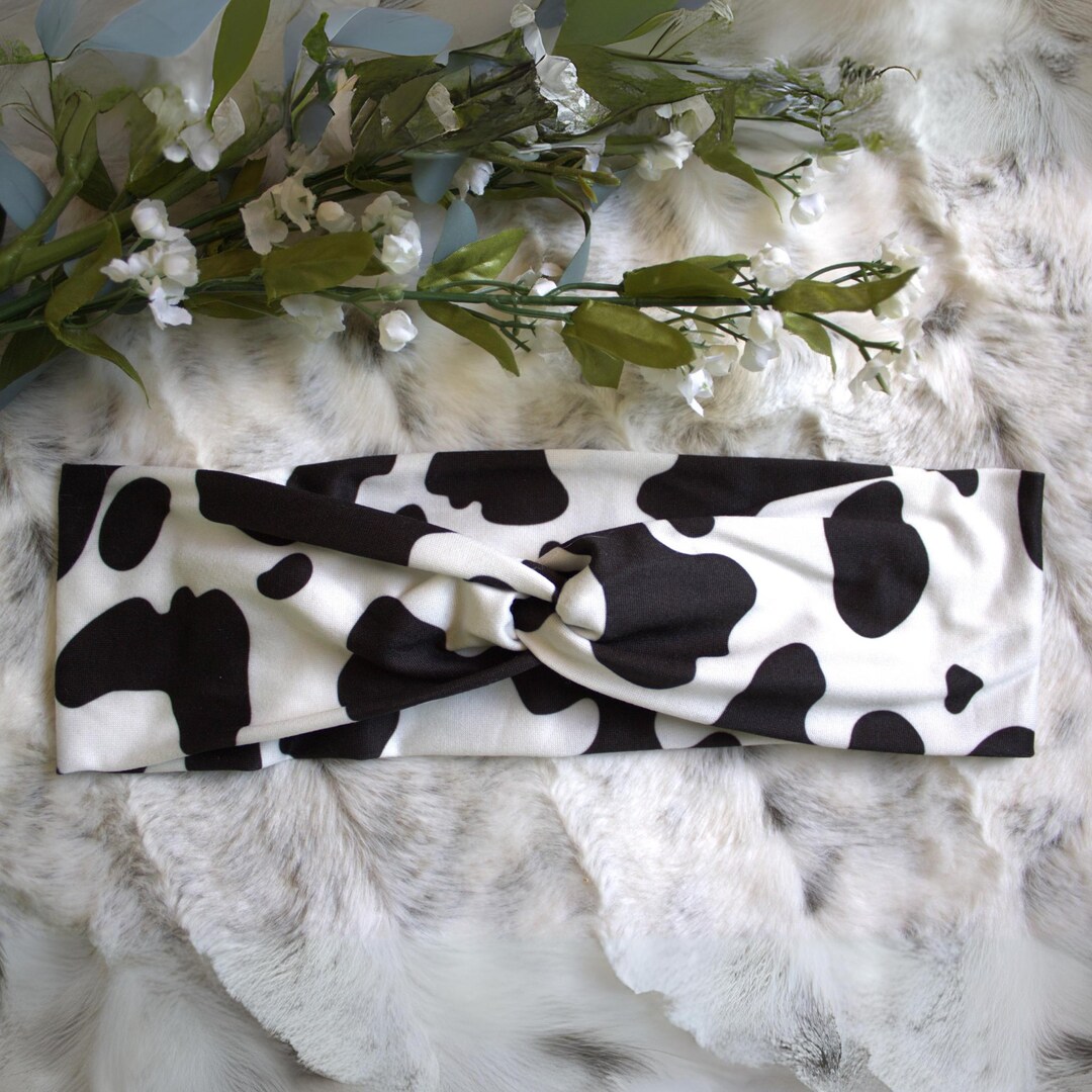 Cow Print Headband - Black and White Cow Print - Headbands for Women ...