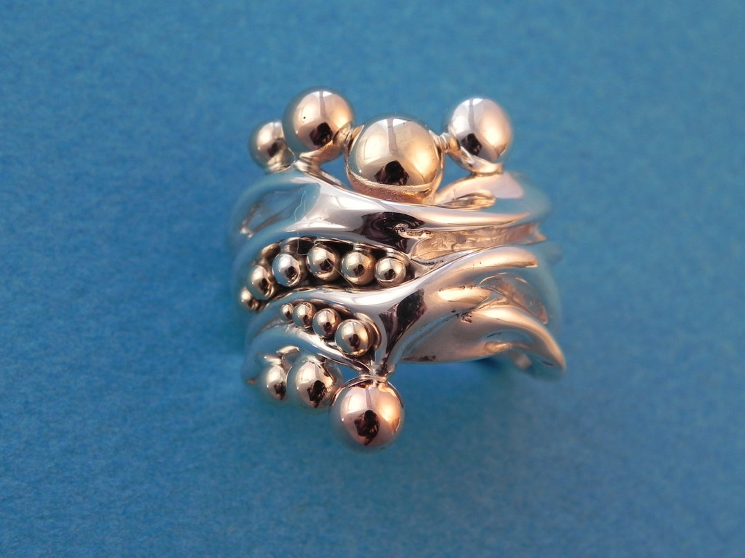 Gold and Silver Bubble Ring in Sizes 4-12 - Etsy