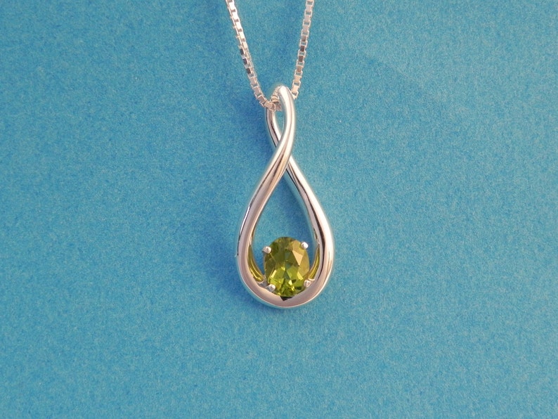 Large Infinity Pendant With Your Choice of 8x6mm Stone or Pearl! - Etsy