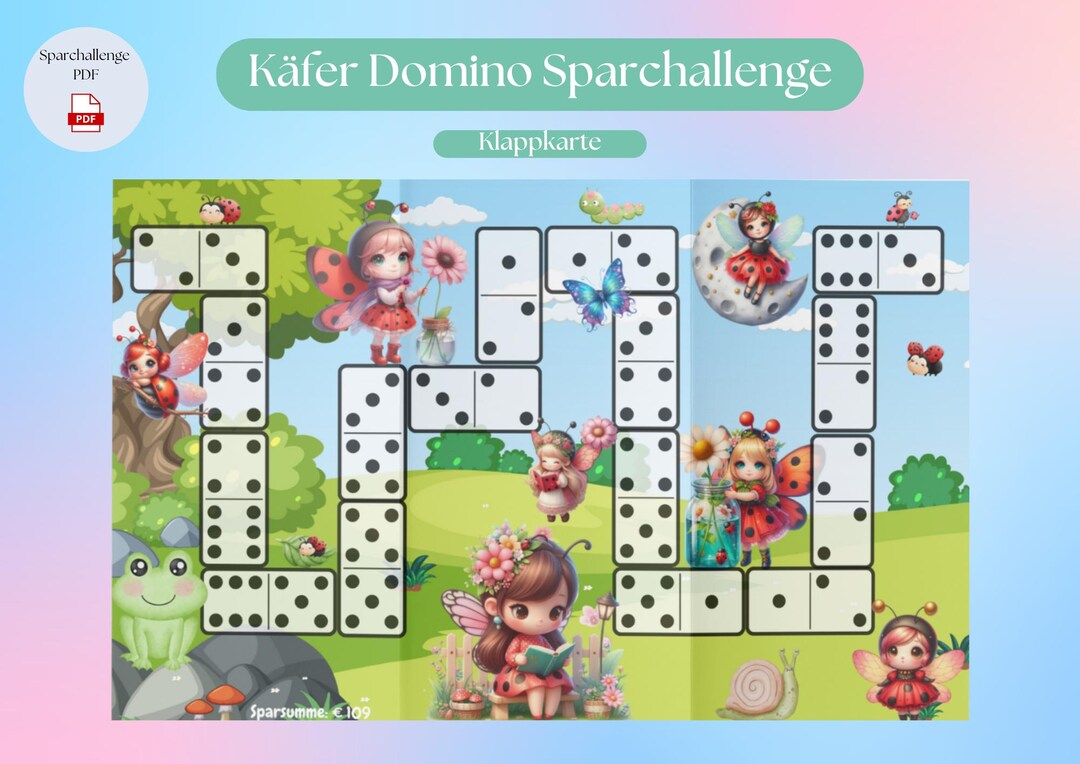 Savings Challenge Beetle Domino Ladybug Suitable for A6 Binder PDF ...